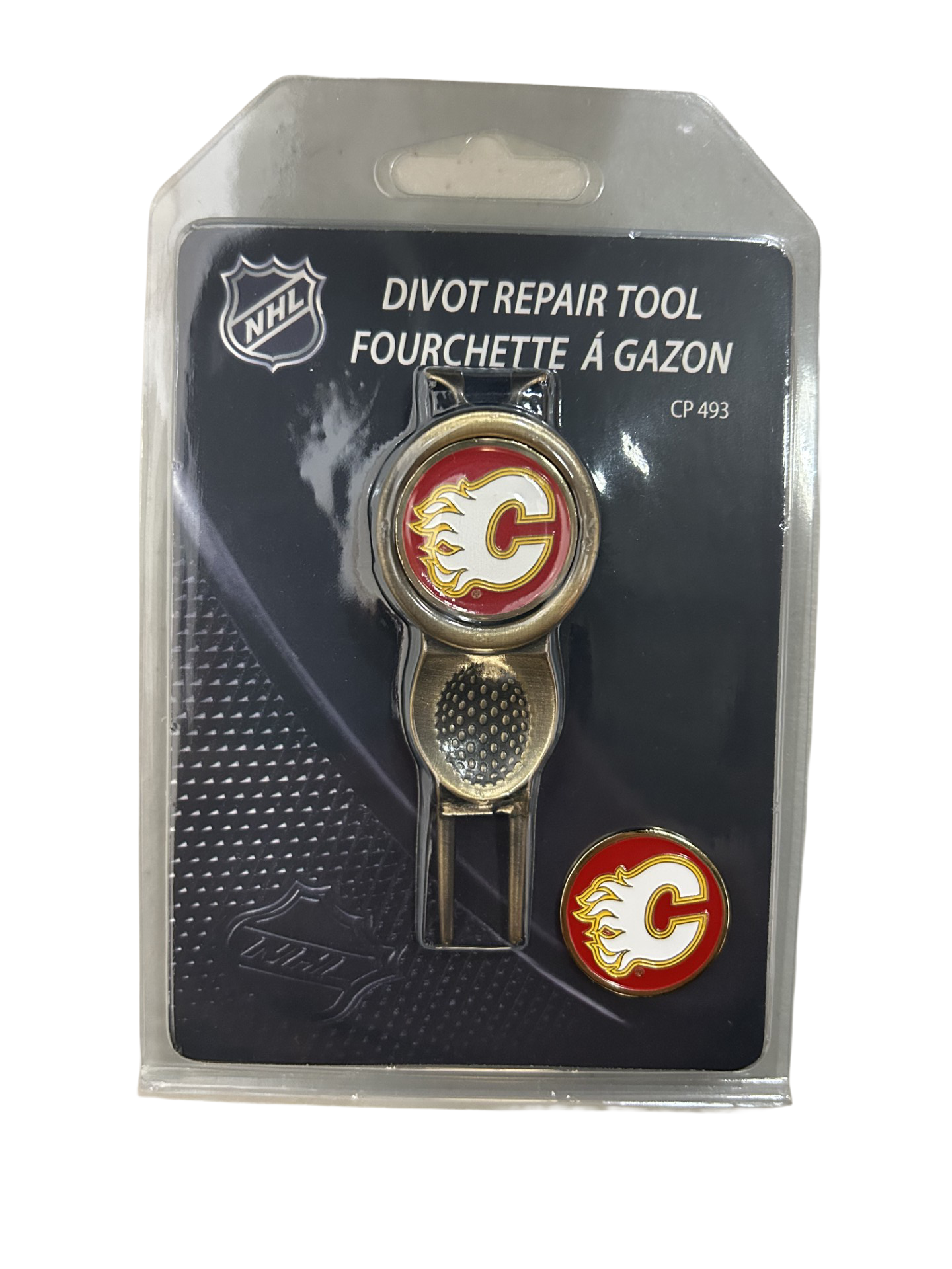Brass Divot Tool w/Ball Marker Calgary Flames – CaddyPro Golf Products